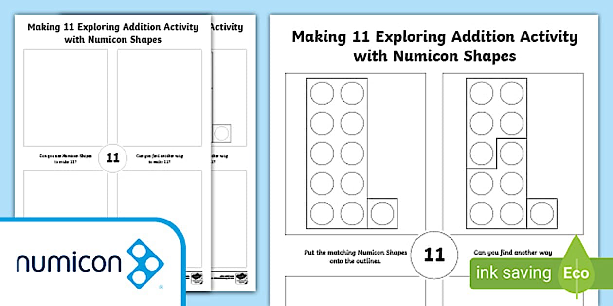 👉 Making 11 Exploring Addition Activity with Numicon Shapes